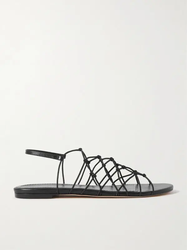 Staud Gio Knotted Elastic Sandals - Black