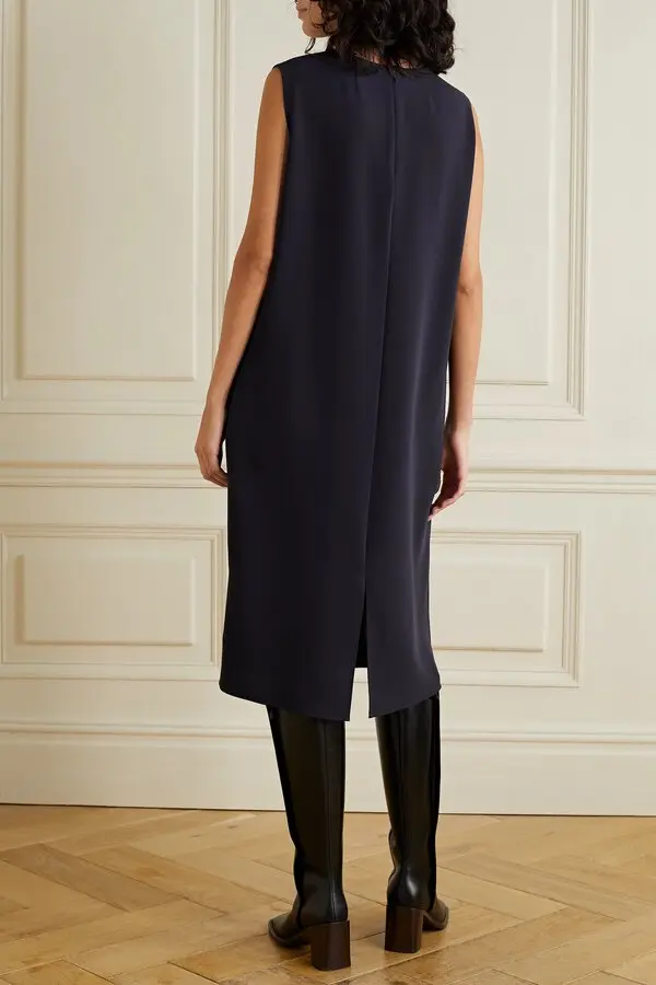 THE ROW Mirna Crepe Midi Dress - Blue