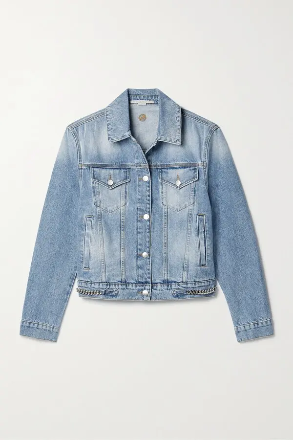 Stella McCartney Net Sustain Iconic Chain-embellished Denim Jacket