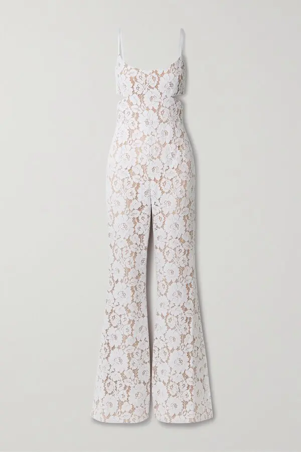 Michael Kors Cutout Lace Jumpsuit - White