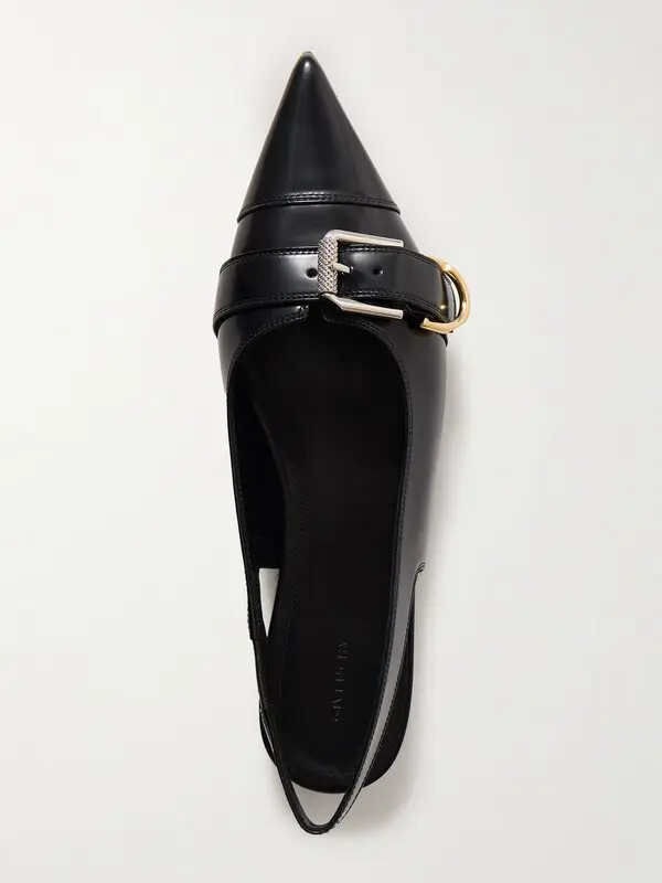 Givenchy Voyou Buckled Leather Slingback Flats