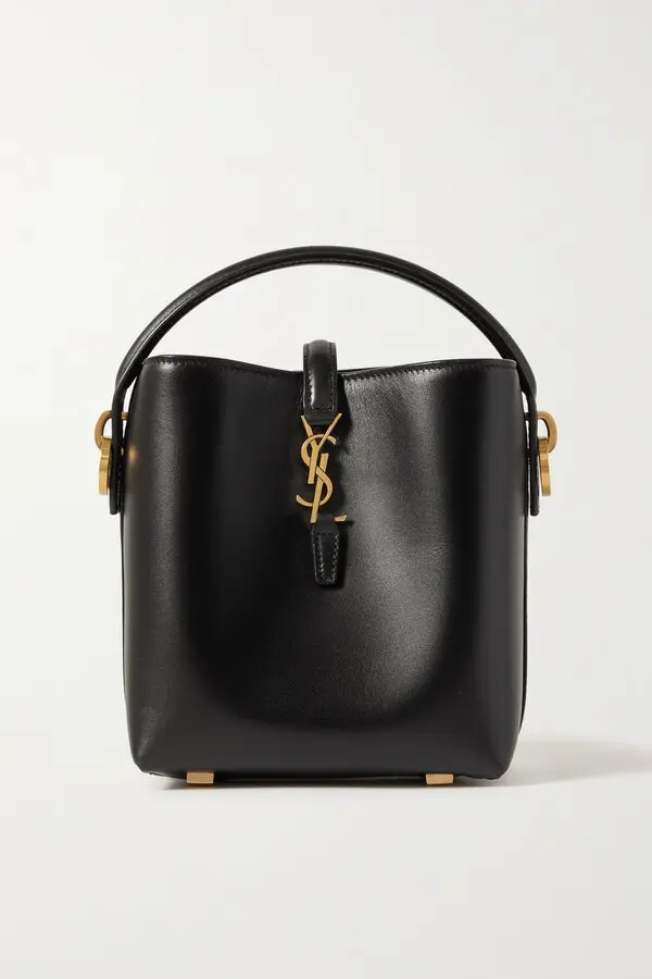 Saint Laurent Le 37 Mini Leather Bucket Bag - Black