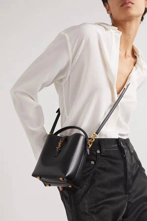 Saint Laurent Le 37 Mini Leather Bucket Bag - Black