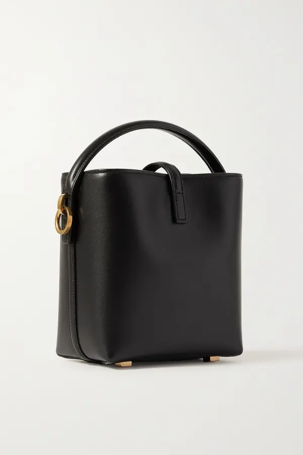 Saint Laurent Le 37 Mini Leather Bucket Bag - Black
