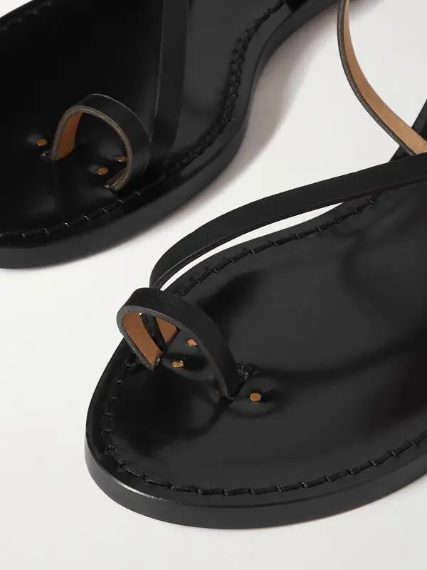 AMANU The Kalahari Embellished Leather Sandals - Black