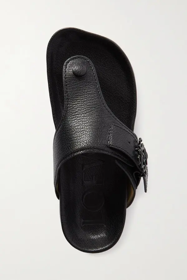 Loewe Ease Embellished Textured-leather Sandals
