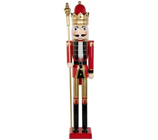 NORTHLIGHT 6' Giant Nutcracker King With Scepter - One-color