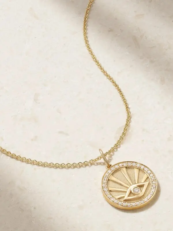 SYDNEY EVAN Evil Eye Diamond Necklace - Gold
