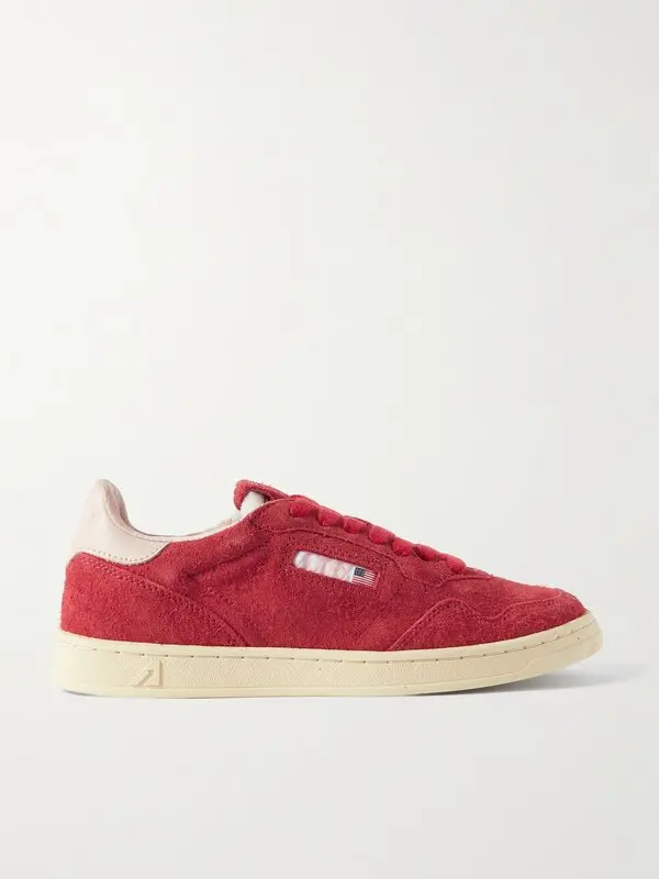 AUTRY Flat Low Leather-trimmed Suede Sneakers