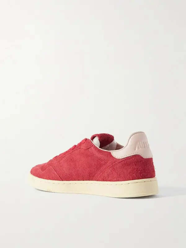 AUTRY Flat Low Leather-trimmed Suede Sneakers