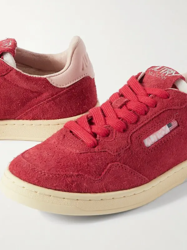 AUTRY Flat Low Leather-trimmed Suede Sneakers