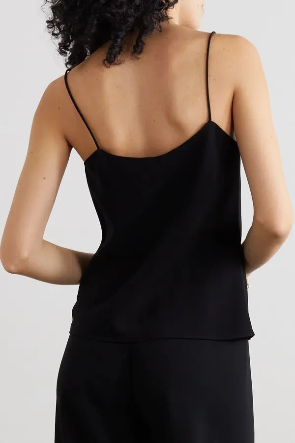 THE ROW Biggins Satin Cami - Black