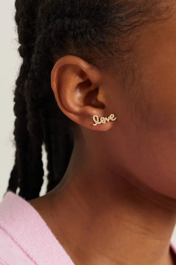 SYDNEY EVAN Love 14-karat Diamond Earring