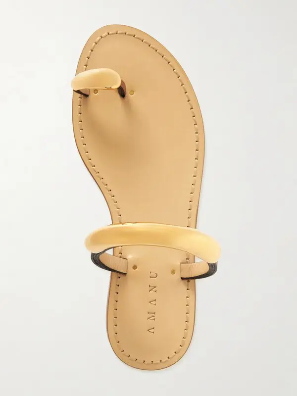 AMANU Samburu Embellished Leather Sandals - Brown