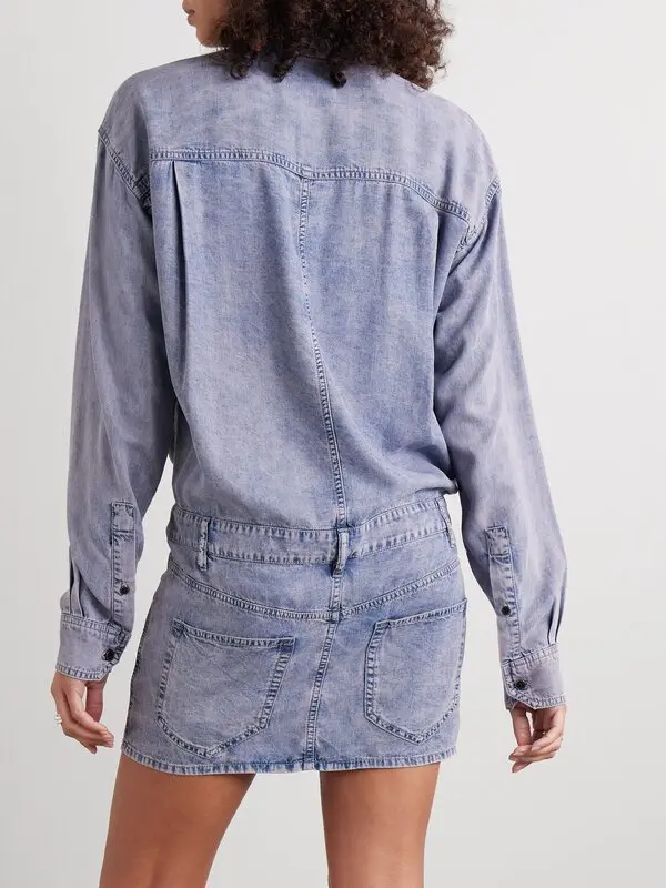 MARANT ETOILE Palvina Lyocell-chambray Mini Dress