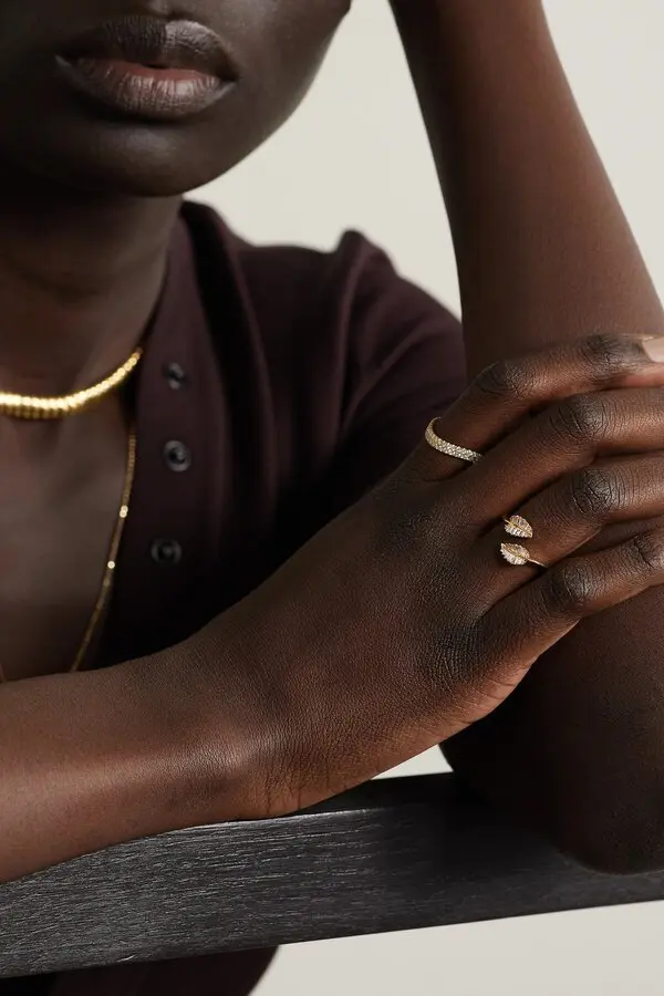 ANITA KO Small Palm Leaf Diamond Ring