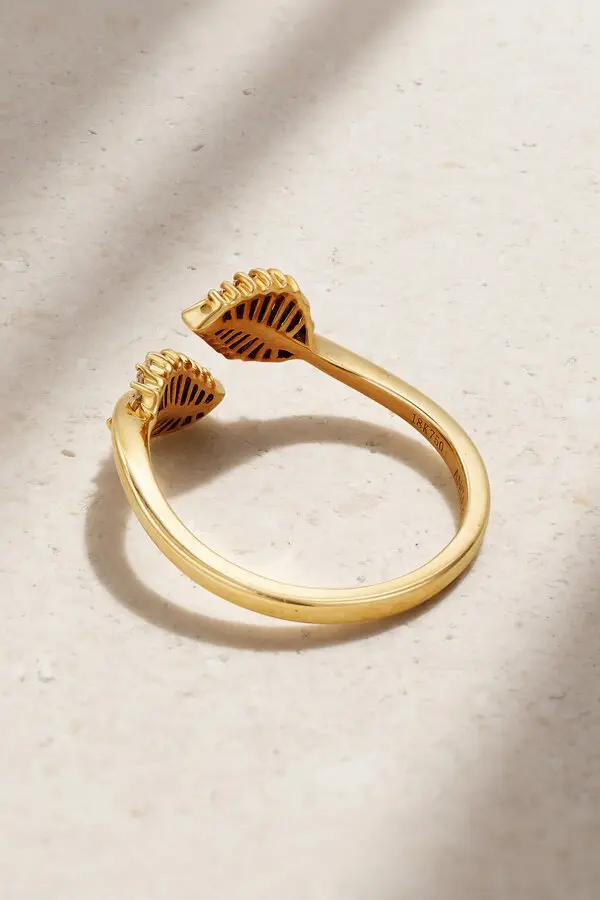 ANITA KO Small Palm Leaf Diamond Ring