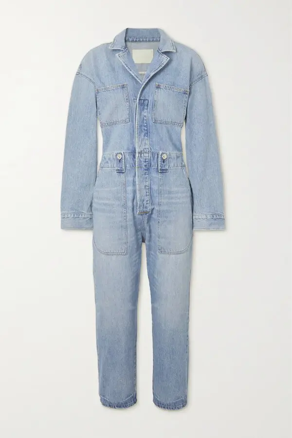 Citizens Of Humanity Net Sustain Amel Cropped Denim Jumpsuit - Blue