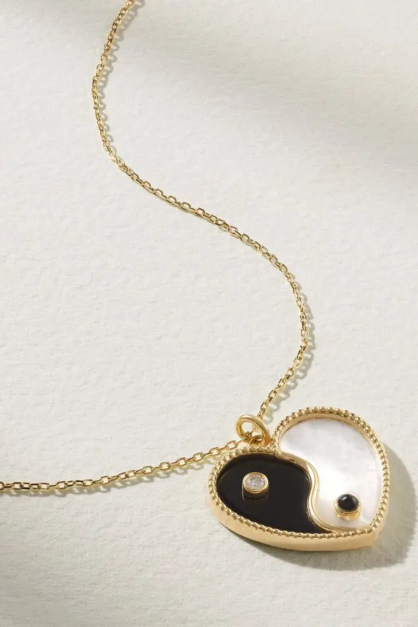 L'ATELIER NAWBAR Yin Yang 18-karat Multi-stone Necklace - Gold