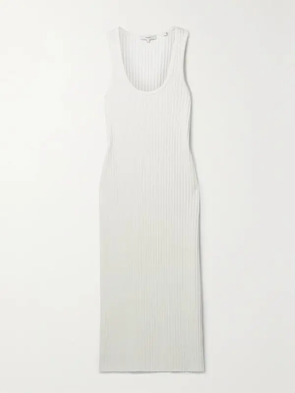 Vince Ribbed-knit Midi Dress