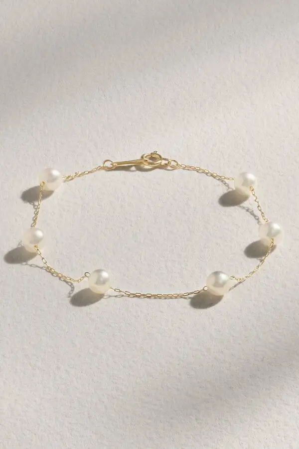 Mizuki 14-karat Akoya Pearl Bracelet - Gold