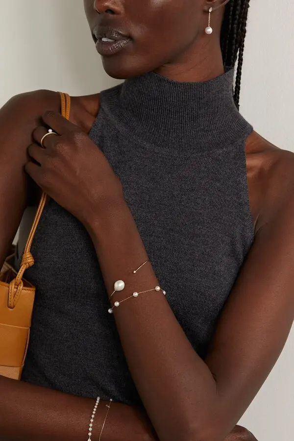 Mizuki 14-karat And Pearl Bracelet
