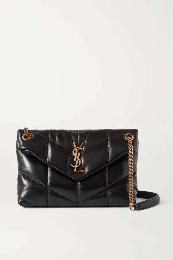 Saint Laurent Loulou Puffer Small Shoulder Bag - Black