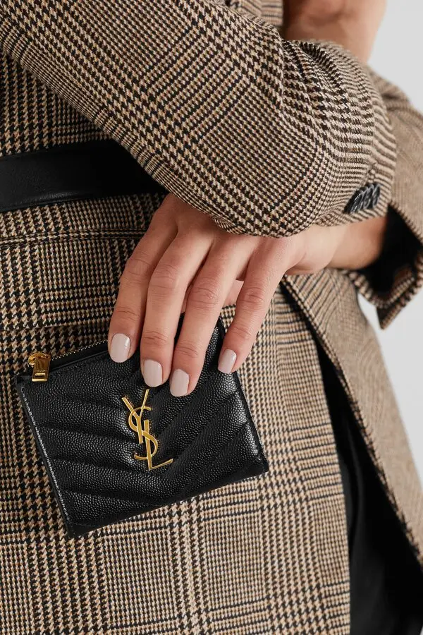 Saint Laurent Monogramme Quilted Textured-leather Wallet