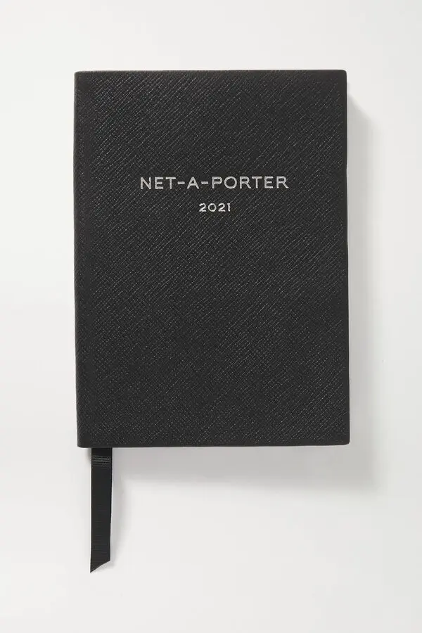 Smythson Net-a-porter Panama Soho 2021 Textured-leather Diary - Black