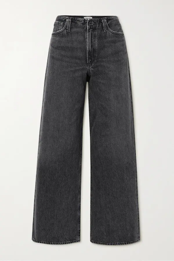 AGOLDE Net Sustain Lex Low-rise Wide-leg Jeans - Black