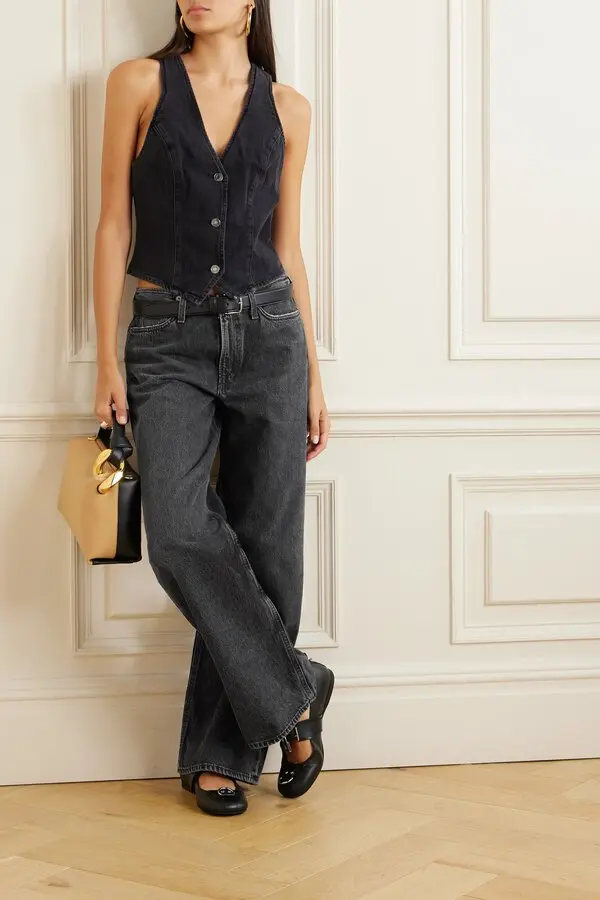 AGOLDE Net Sustain Lex Low-rise Wide-leg Jeans - Black