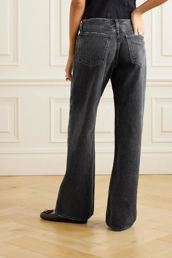 AGOLDE Net Sustain Lex Low-rise Wide-leg Jeans - Black