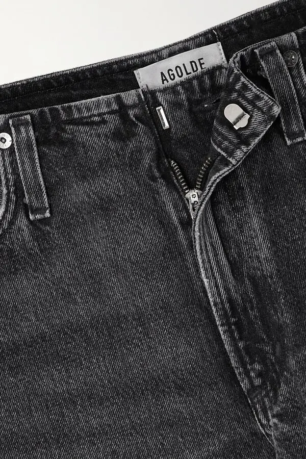 AGOLDE Net Sustain Lex Low-rise Wide-leg Jeans - Black
