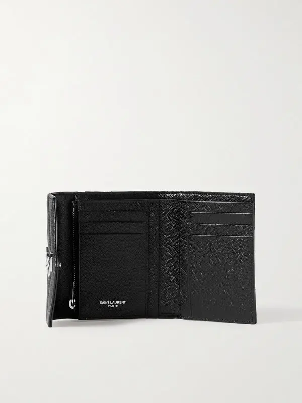 Saint Laurent Monogramme Quilted Textured-leather Wallet - Black