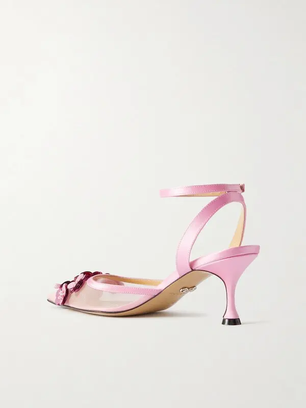 Mach & Mach Embellished Mesh Pumps