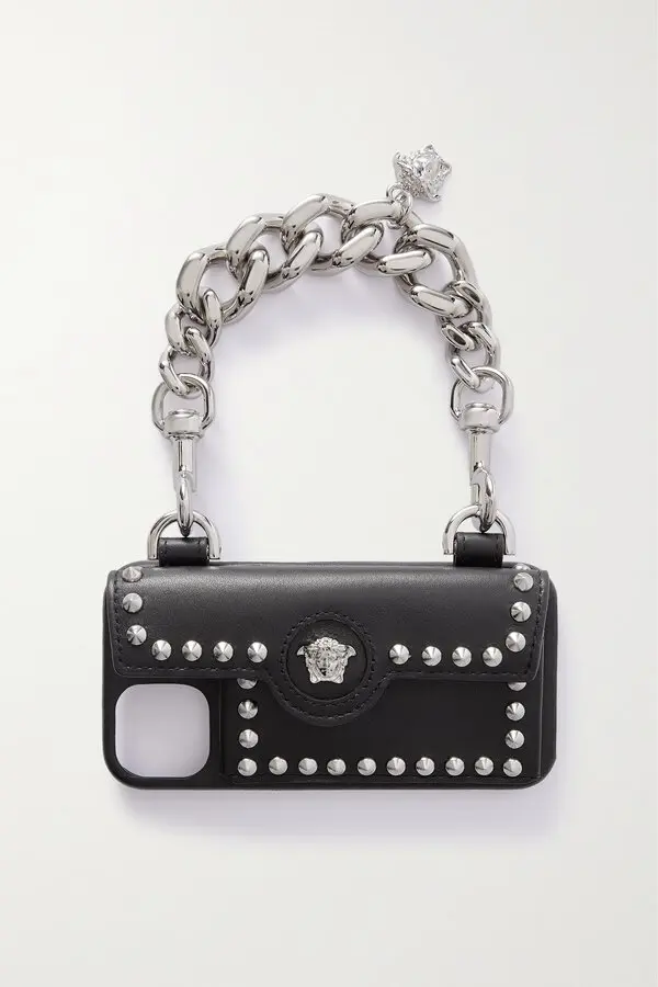 Versace Embellished Iphone 13 Max Case - Black