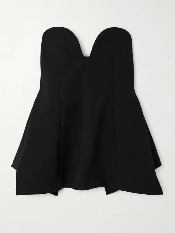 Carven Asymmetric Crepe Bustier Top