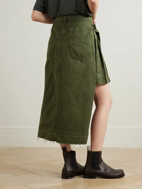 Sacai Asymmetric Pleated Wrap Skirt
