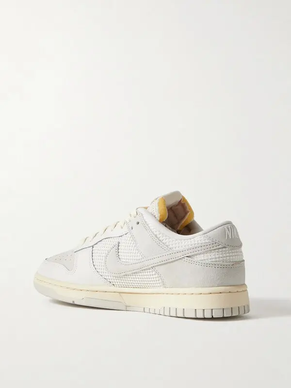 Nike Dunk Low Waffle-knit, Suede And Leather Sneakers