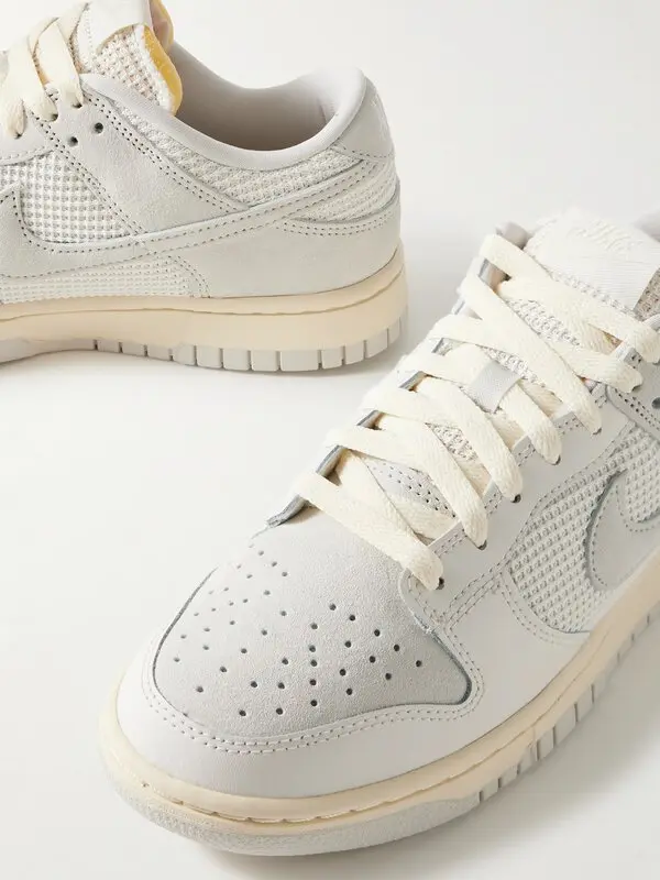 Nike Dunk Low Waffle-knit, Suede And Leather Sneakers