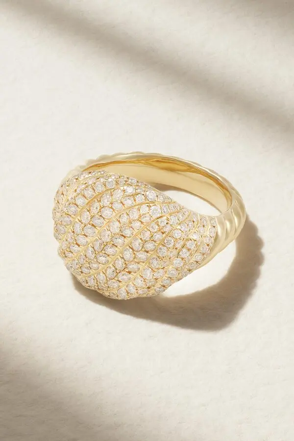 David Yurman Sculpted Cable 18-karat Diamond Ring - Gold