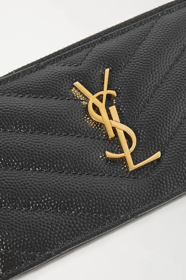Saint Laurent Monogramme Small Quilted Textured-leather Wallet