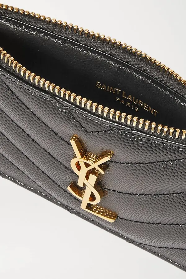 Saint Laurent Monogramme Small Quilted Textured-leather Wallet