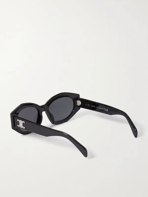 Celine Triomphe Cat-eye Acetate Sunglasses - Black