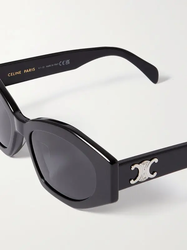Celine Triomphe Cat-eye Acetate Sunglasses - Black