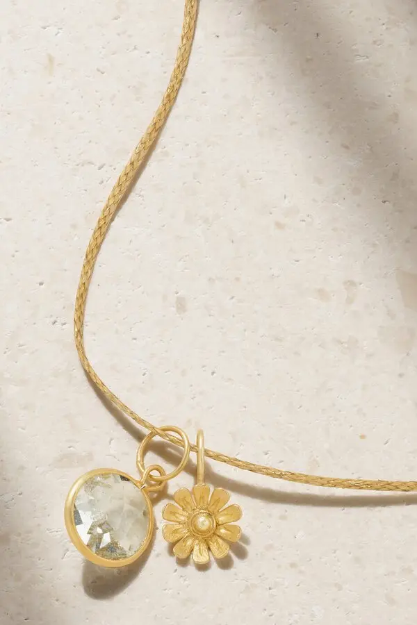 PIPPA SMALL 18-karat Aquamarine Pendant Necklace - Gold