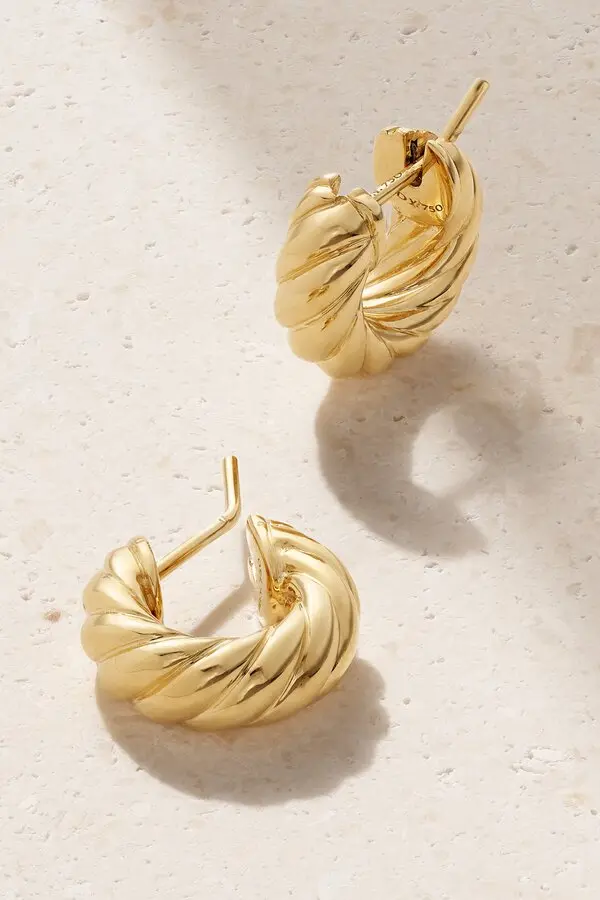 David Yurman Sculpted Cable 18-karat Hoop Earrings