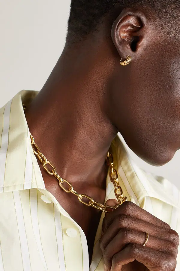David Yurman Sculpted Cable 18-karat Hoop Earrings