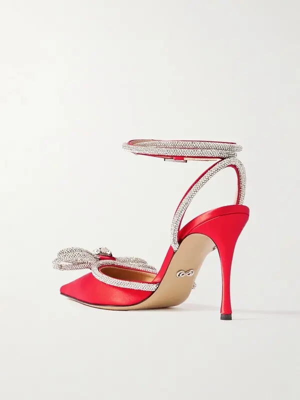 Mach & Mach Double Bow Silk-satin Pumps