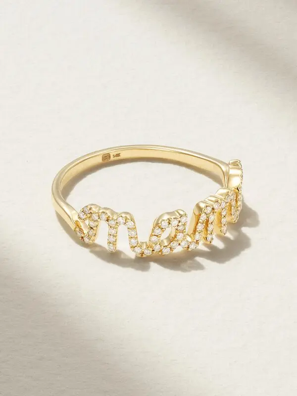 SYDNEY EVAN Mama 14-karat Diamond Ring - Gold